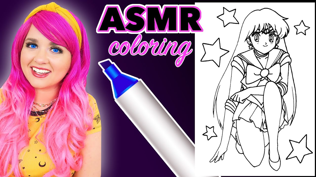 ASMR Coloring for Relaxation and Stress Relief Sailor Mars | Calming ...