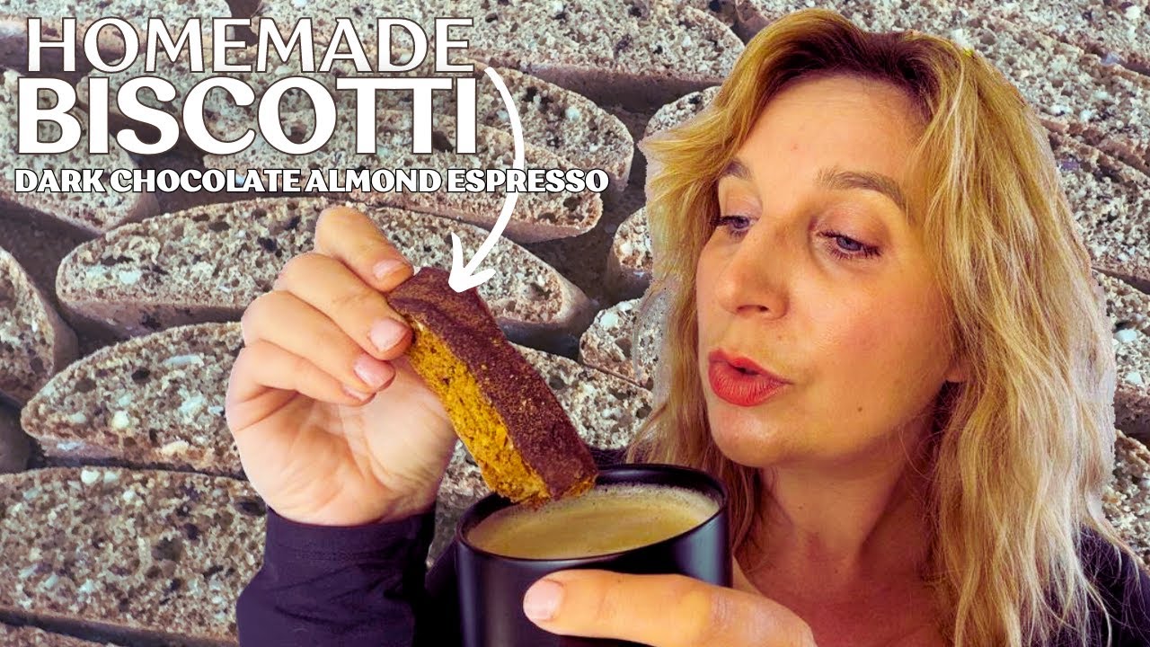 Homemade Chocolate Almond Espresso Biscotti - YouTube