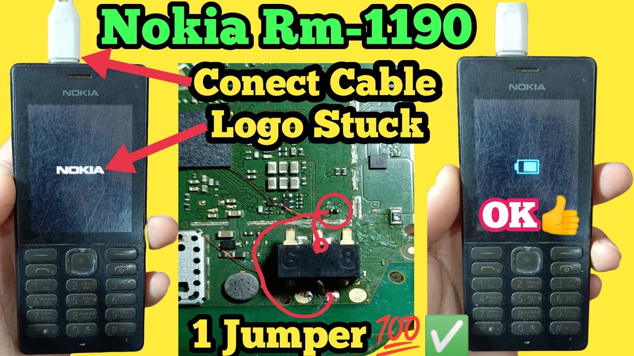 Nokia rm-1190 charging Conect han on logo problem | Nokia 150 phone on ...