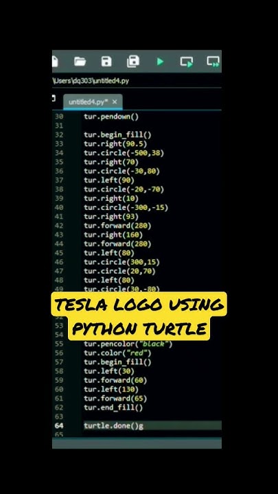 @Teslamotors Car logo Drawing Using Python Turtle graphics @python ...
