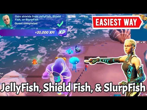 Gain shields from JellyFish, Shield Fish, or SlurpFish | Fortnite - YouTube