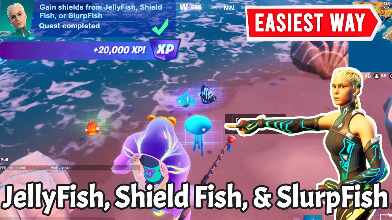 Gain shields from JellyFish, Shield Fish, or SlurpFish | Fortnite - YouTube
