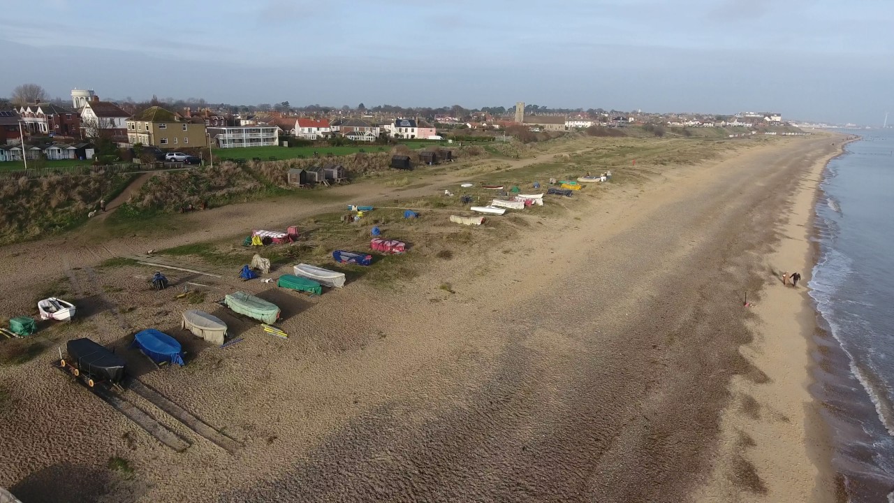 Pakefield Beach is Suffolk - aerial video from a drone - YouTube