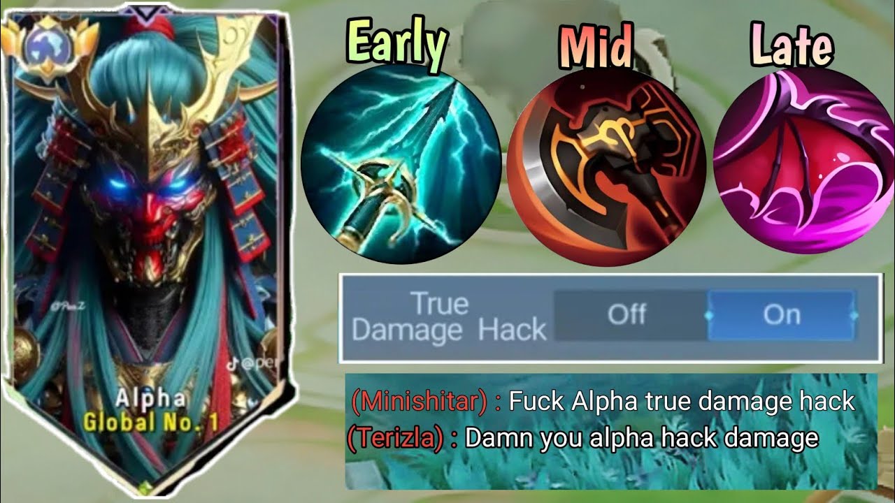 ALPHA FULL TRUE DAMAGE BUILD AND EMBLEM BATTLE IN GAME RANK - YouTube