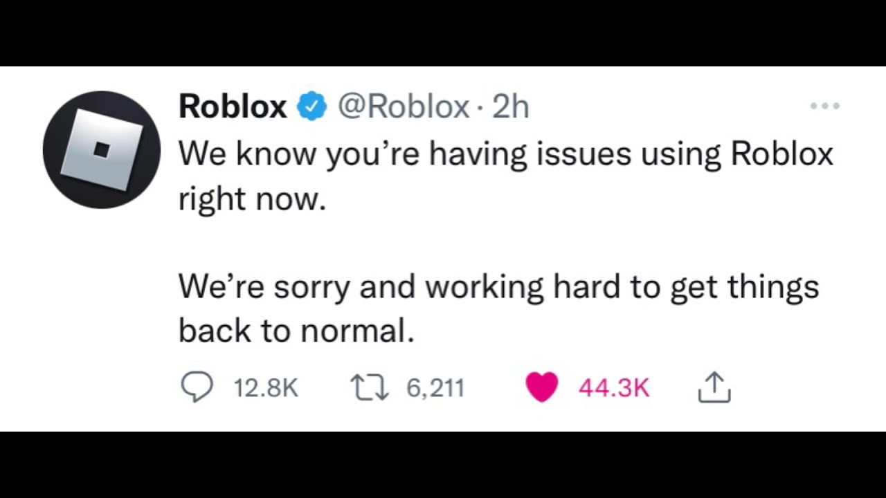 Roblox tweets today #robloxdown #roblox #hope - YouTube
