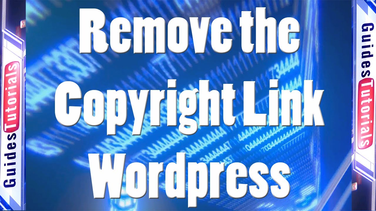Remove the Copyright Link at the bottom of wordpress theme - YouTube
