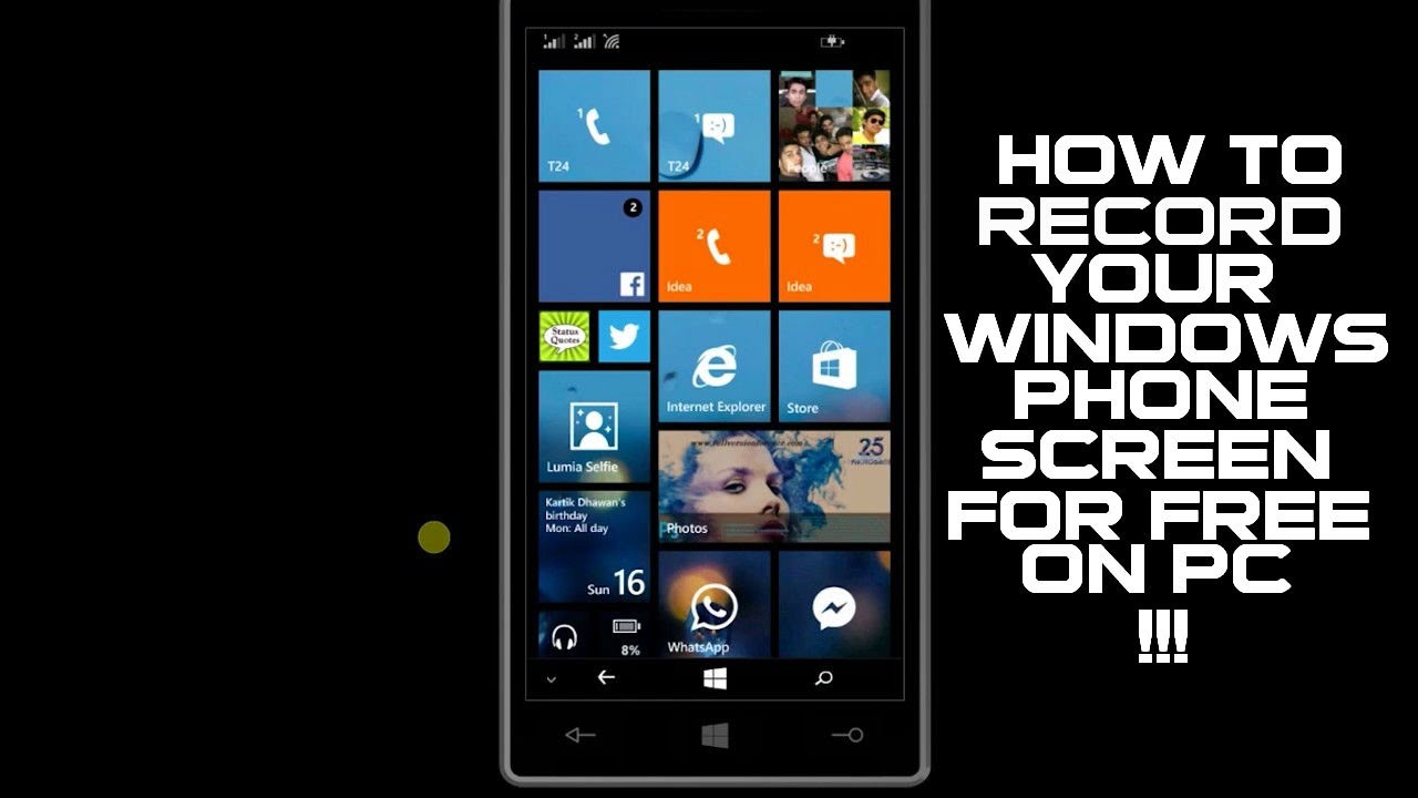 how to record your windows phone screen for free on pc - YouTube