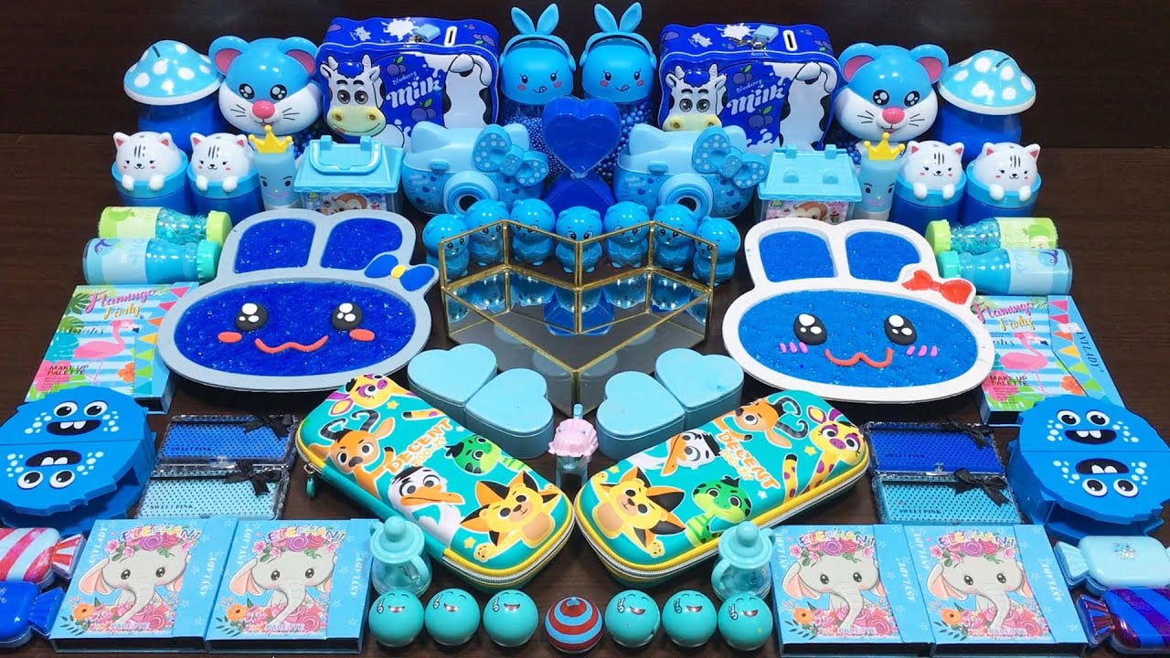 SPECIAL BLUE SLIME | Mixing Beads and Floam into Glossy Slime #542 ...