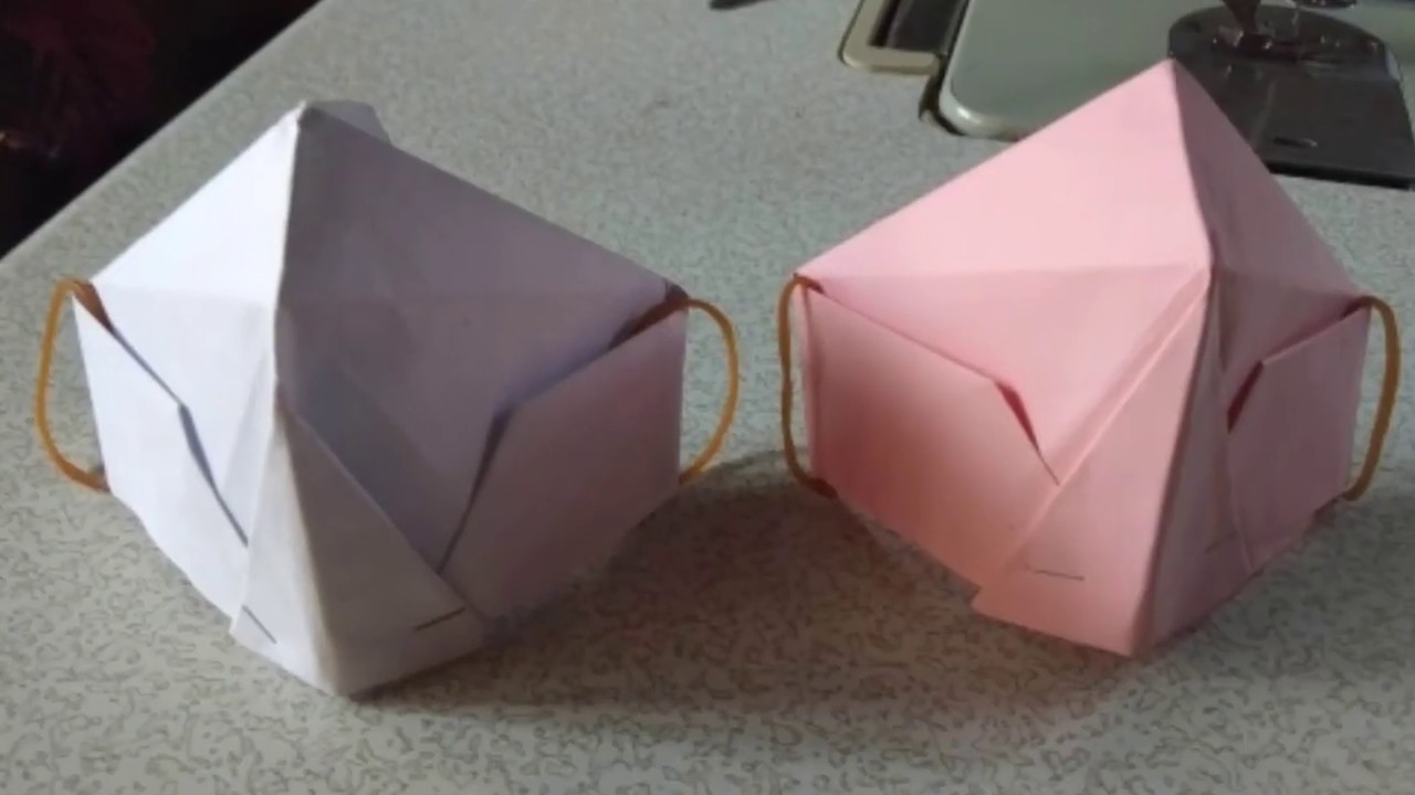 Cara membuat masker dari kertas, Origami masker | easy origami face ...