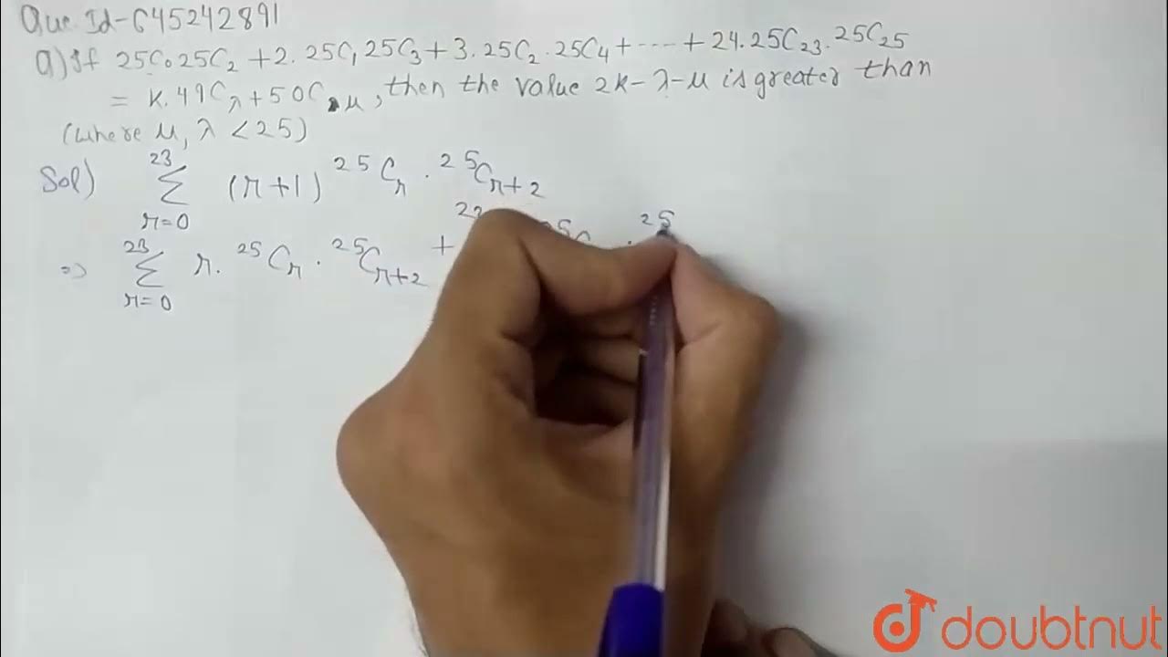 If25C_0 25C_2 +2. 25C_1 25C_3 +3.25C_2 .25C_4+....+ 24. 25C_23.25C_25=k ...
