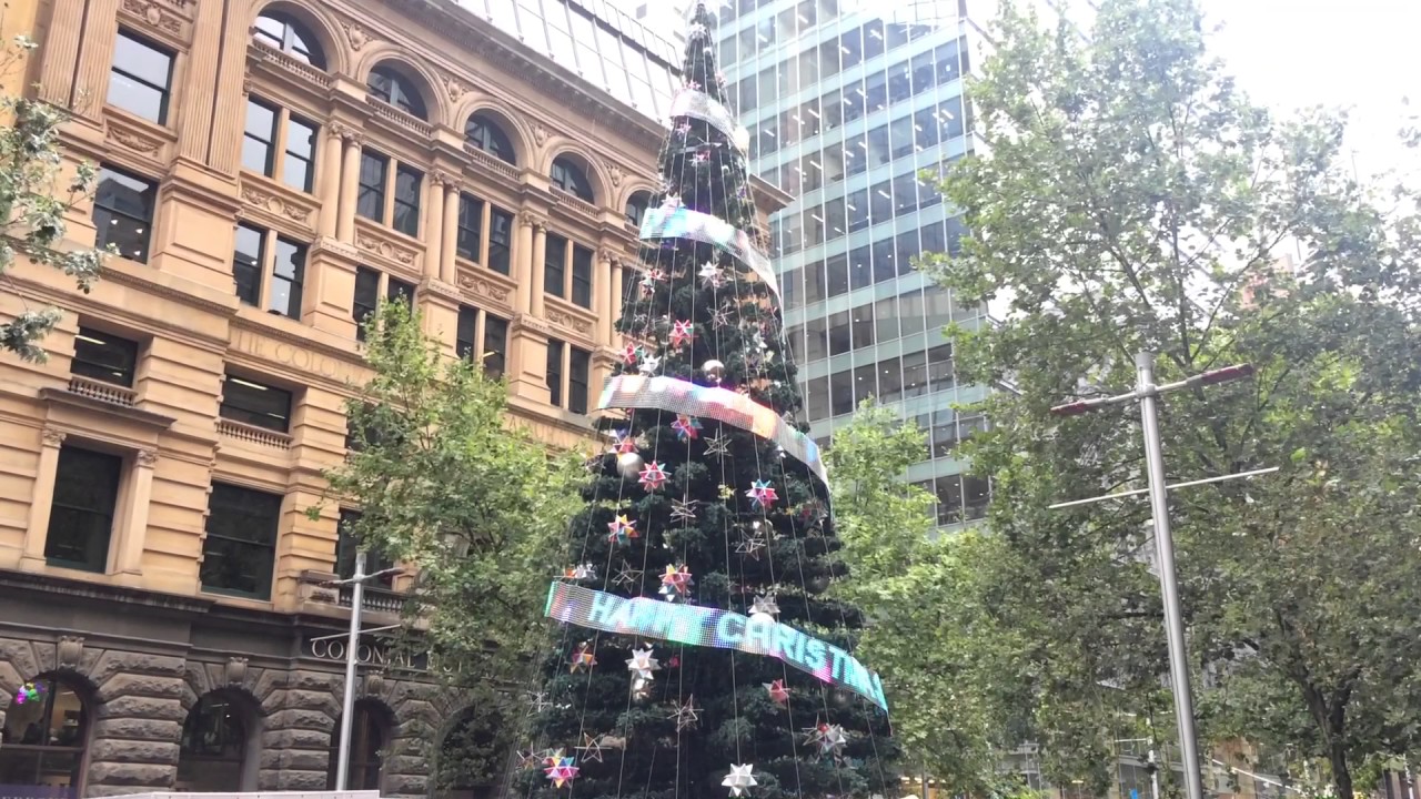 BEAUTIFUL CHRISTMAS TREE IN MARTIN PLACE NO1 SYDNEY AUSTRALIA - YouTube