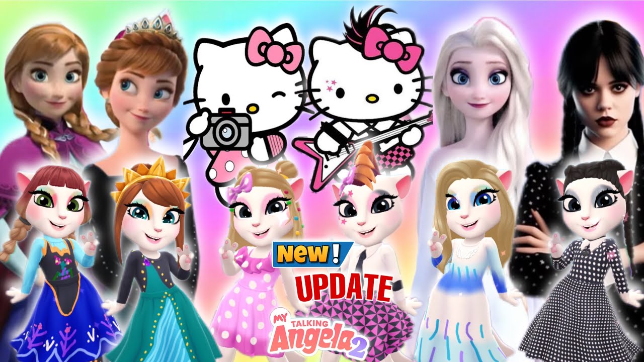 My Talking Angela 2 😻 || ANNA vS Hello Kitty vS Frozen vS Wednesday ...