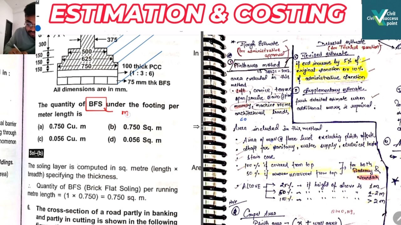 Estimation & Costing PYQ | SSC JE Previous Year Questions Explained ...
