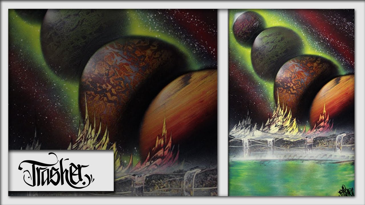 Exclusive space painting by TRASHER - YouTube