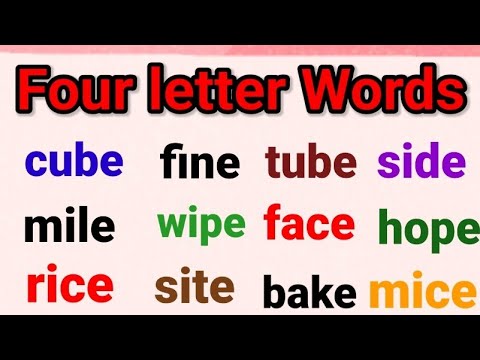 Four letter words || For kids vocabulary words - YouTube