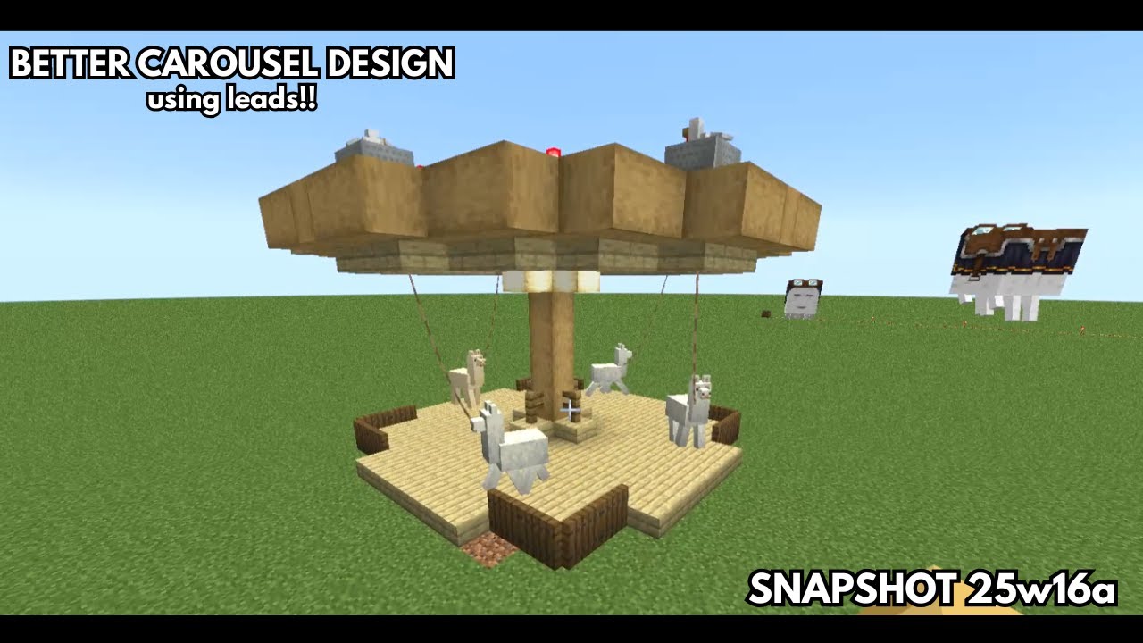Minecraft Working Carousel using new Lead Snapshot 25w16a Update - YouTube
