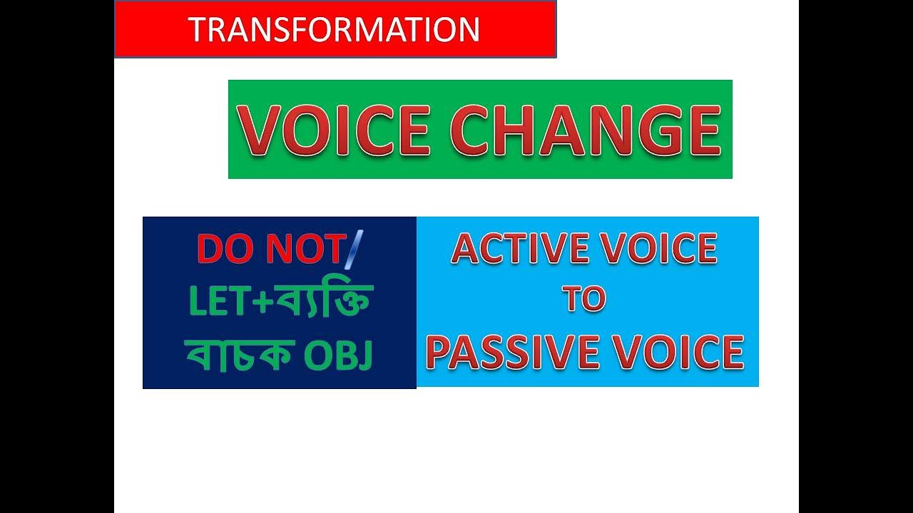 VOICE CHANGE WITH STRUCTURE//ACTIVE VOICE INTO PASSIVE VOICE// DO NOT ...