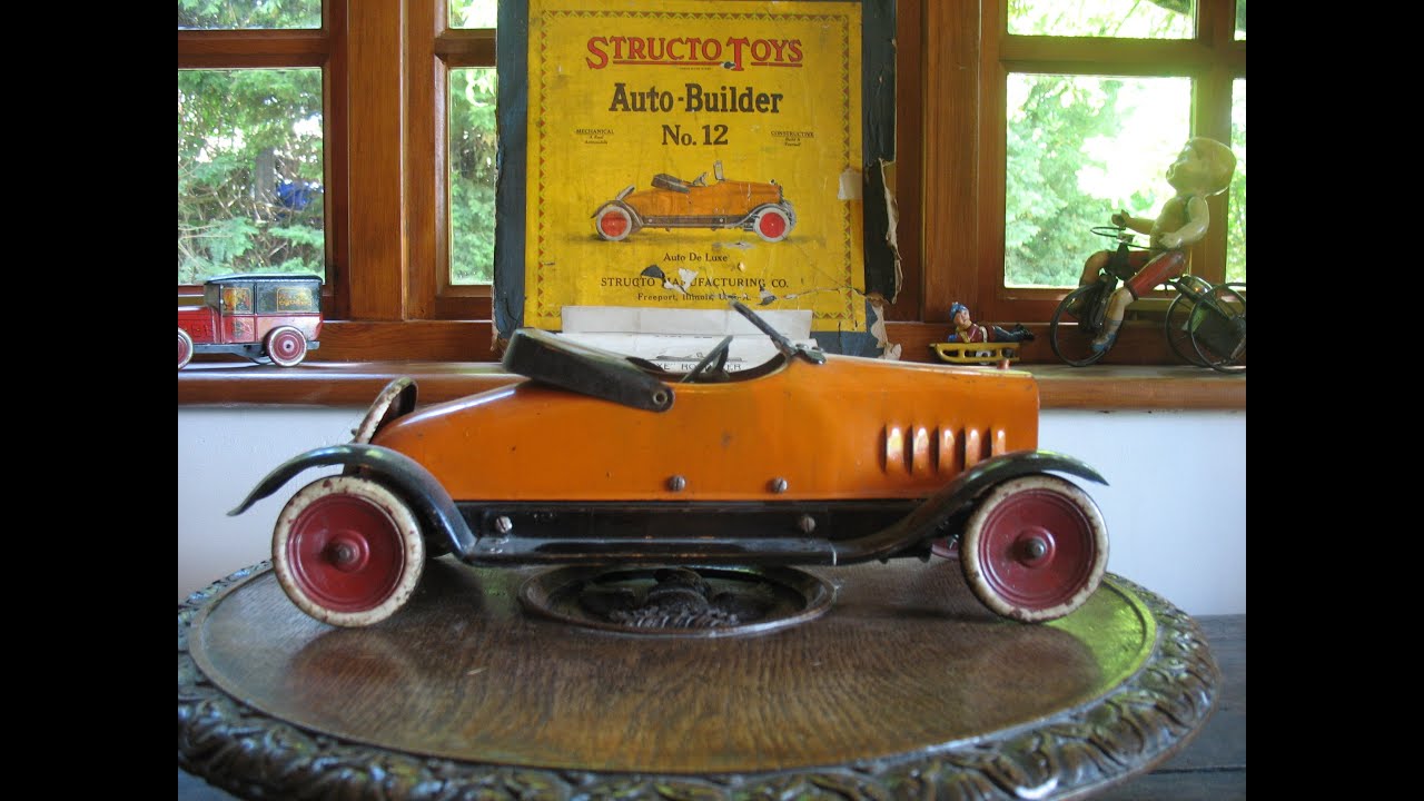 Structo Toys Deluxe Stutz Bearcat Roadster Antique Wind Up Toy Car c ...