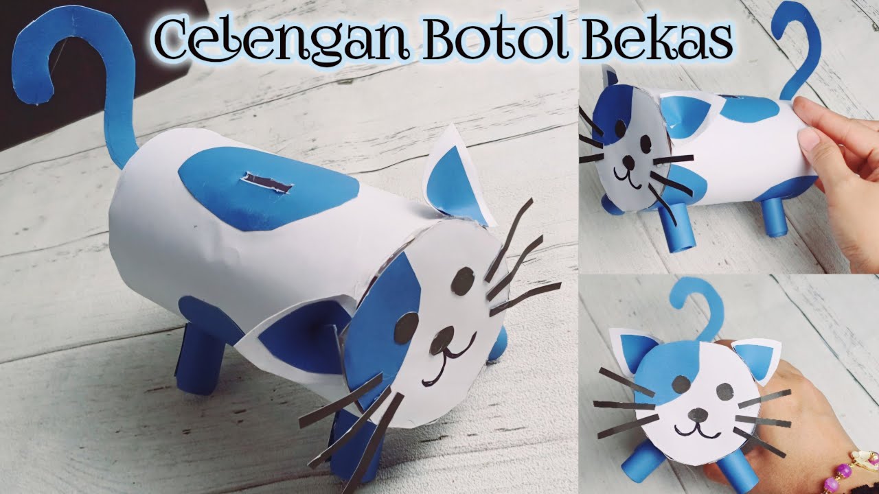 Membuat Celengan Kucing dari Botol Bekas || Kreasi unik dari Botol ...