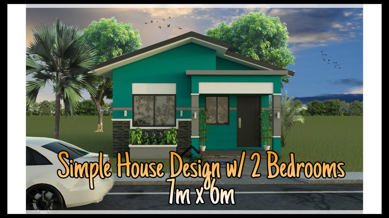 SIMPLE HOUSE IDEA W/ 2 BEDROOMS (7m X 6m) - #09 - YouTube