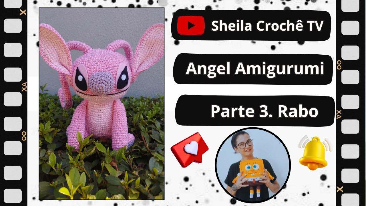 Angel. Parte 3. Rabo. Angel e Stich Amigurumi. - YouTube