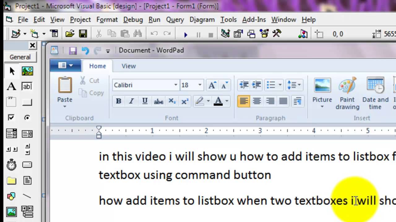 How to additems to Textbox to listbox in Visual Basic 6 0 - YouTube