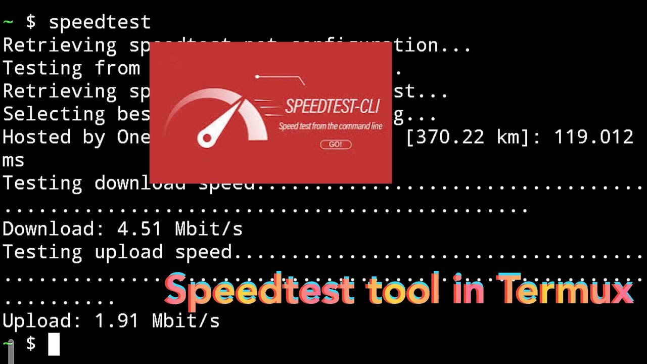 Speedtest tool in Termux. Installing speedtest-cli tool in Termux - YouTube