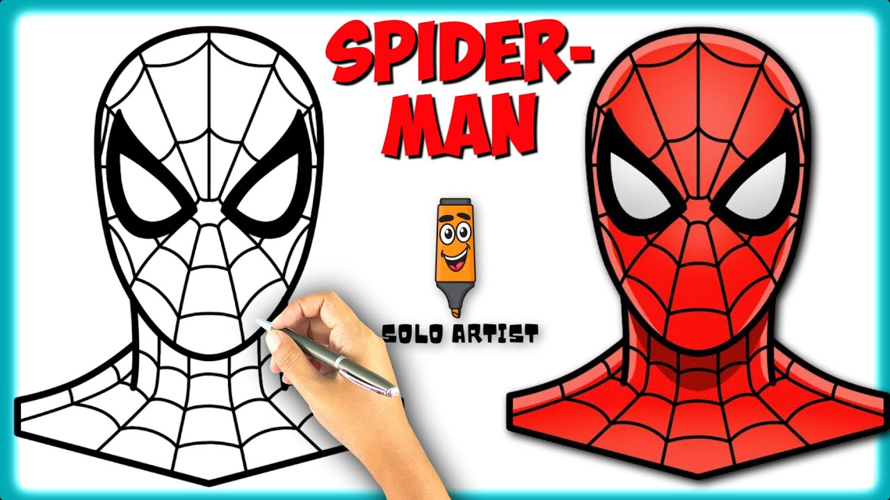 How To DRAW SPIDER-MAN - step by step tutorial | Simple & Easy - YouTube