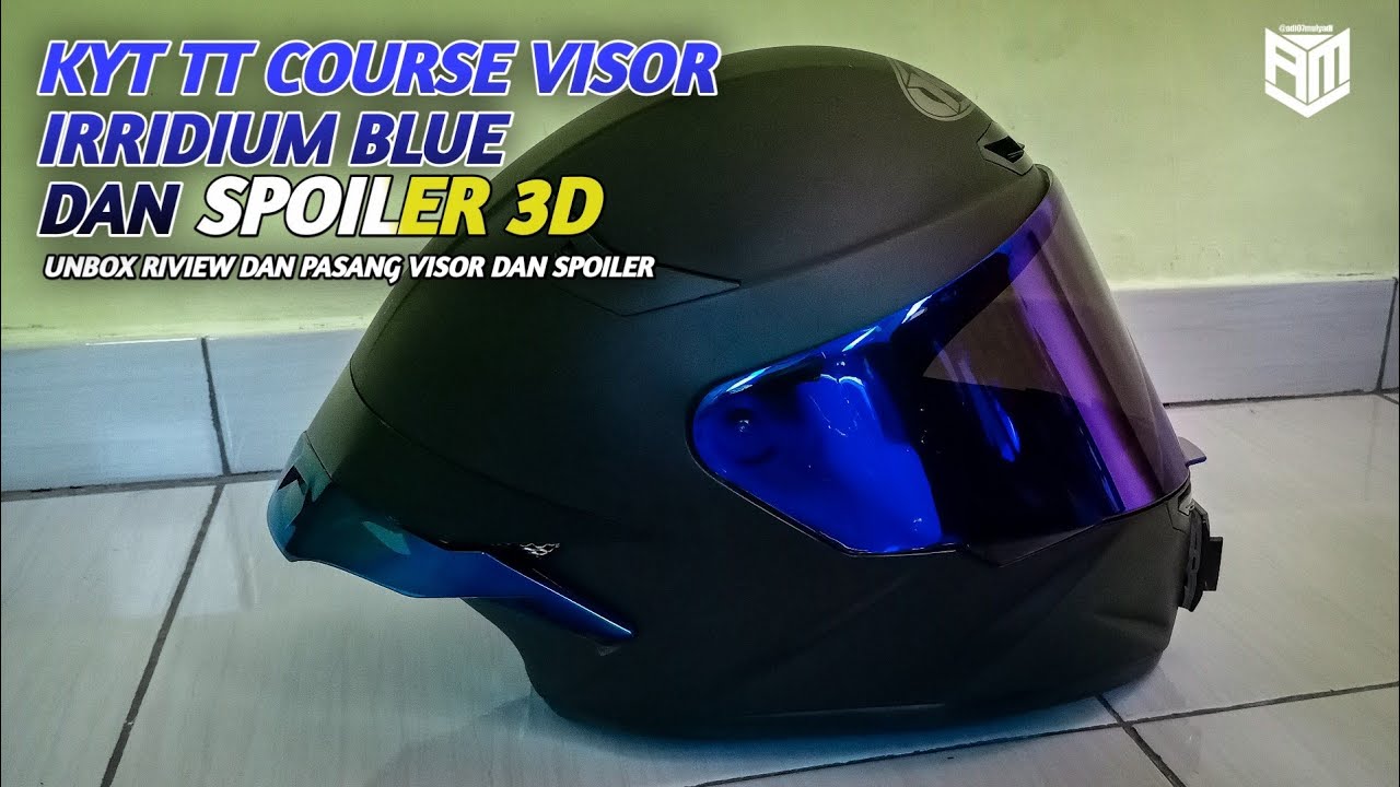 MODIF HELM KYT TT COURSE IRRIDIUM BLUE BLACK DOF - YouTube
