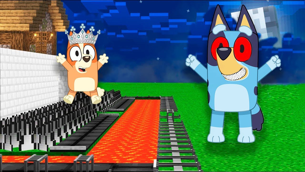 Princess Bingo Most Secure House in Minecraft vs Evil Bluey in ...