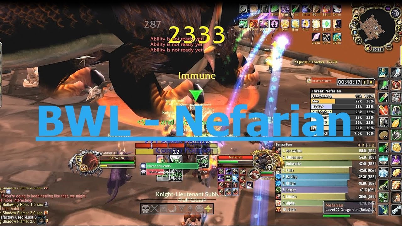 Nefarian BWL - Rogue DPS - YouTube