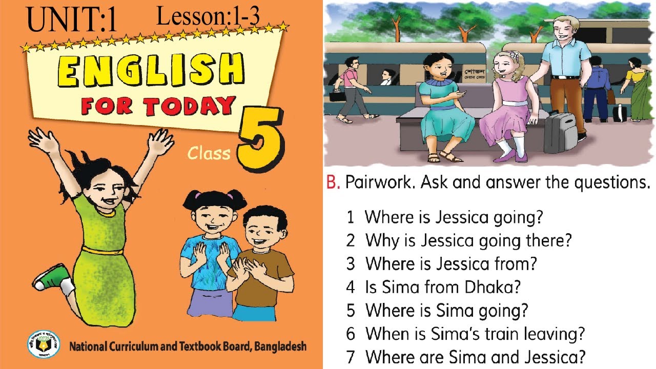 CLASS 5 ENGLISH FOR TODAY || HELLO || UNIT:1 || LESSON :1-3 || NEW BOOK ...
