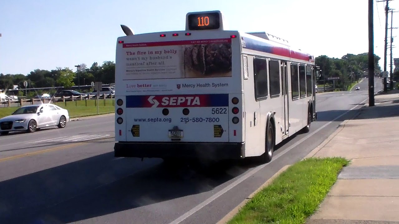 SEPTA BUS: NEW FLYER D40LF 5622 ON ROUTE: 110 - YouTube