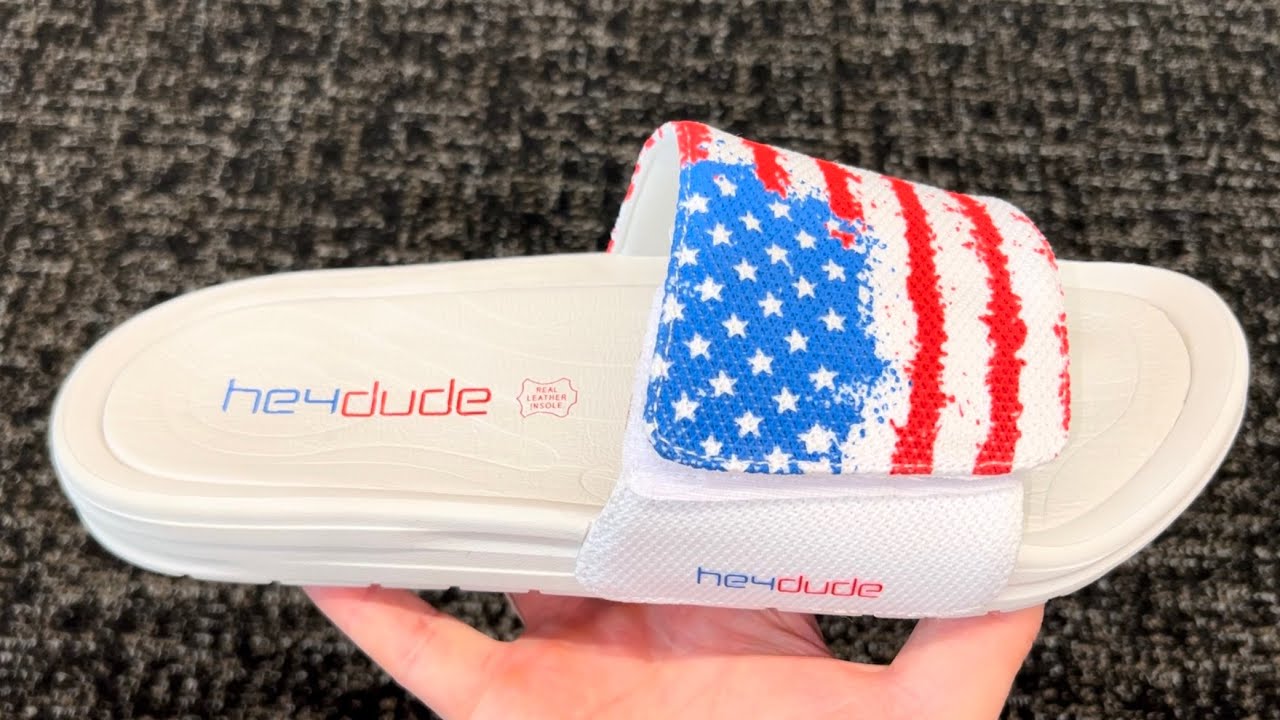 Hey Dude Phoenix American Flag Slides - YouTube
