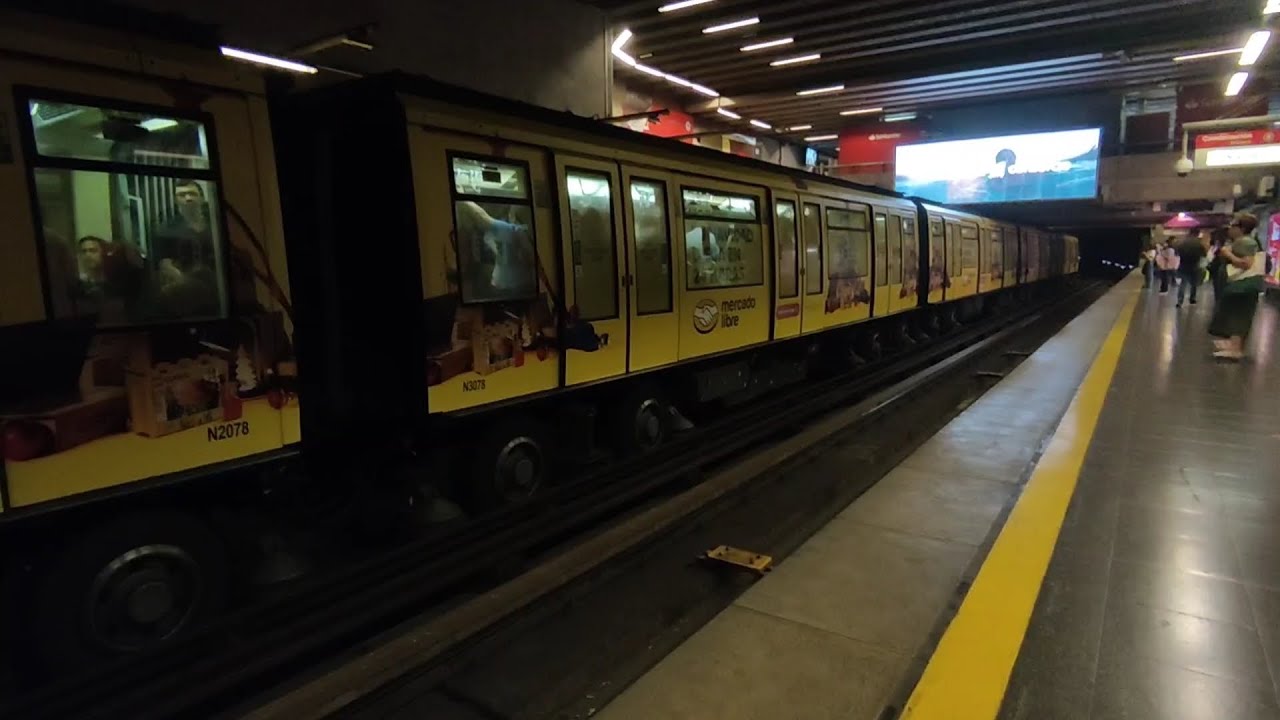 Tren Alstom Ns-93 N2078 entrando a estación Los Leones Línea 1 / Metro de Santiago - YouTube