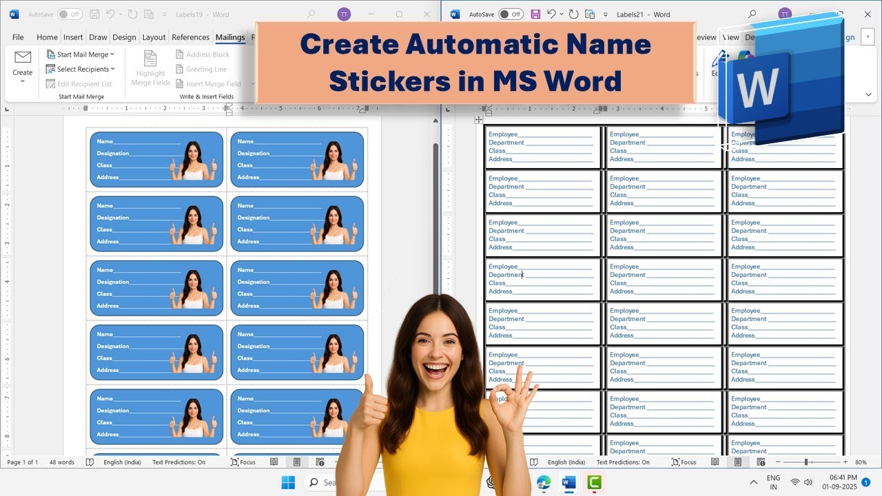 Proper Way to Create Automatic Name Stickers or Wedding Names in MS ...