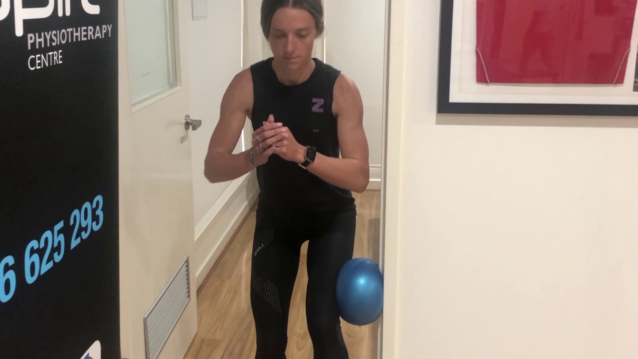 Single Leg + Ball & Wall Hip Hitch - YouTube