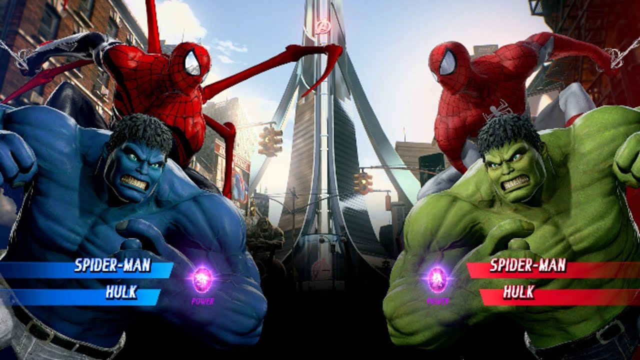 SpiderMan & HULK Vs Spider-Man & HULK [Very Hard] Marvel Capcom - YouTube