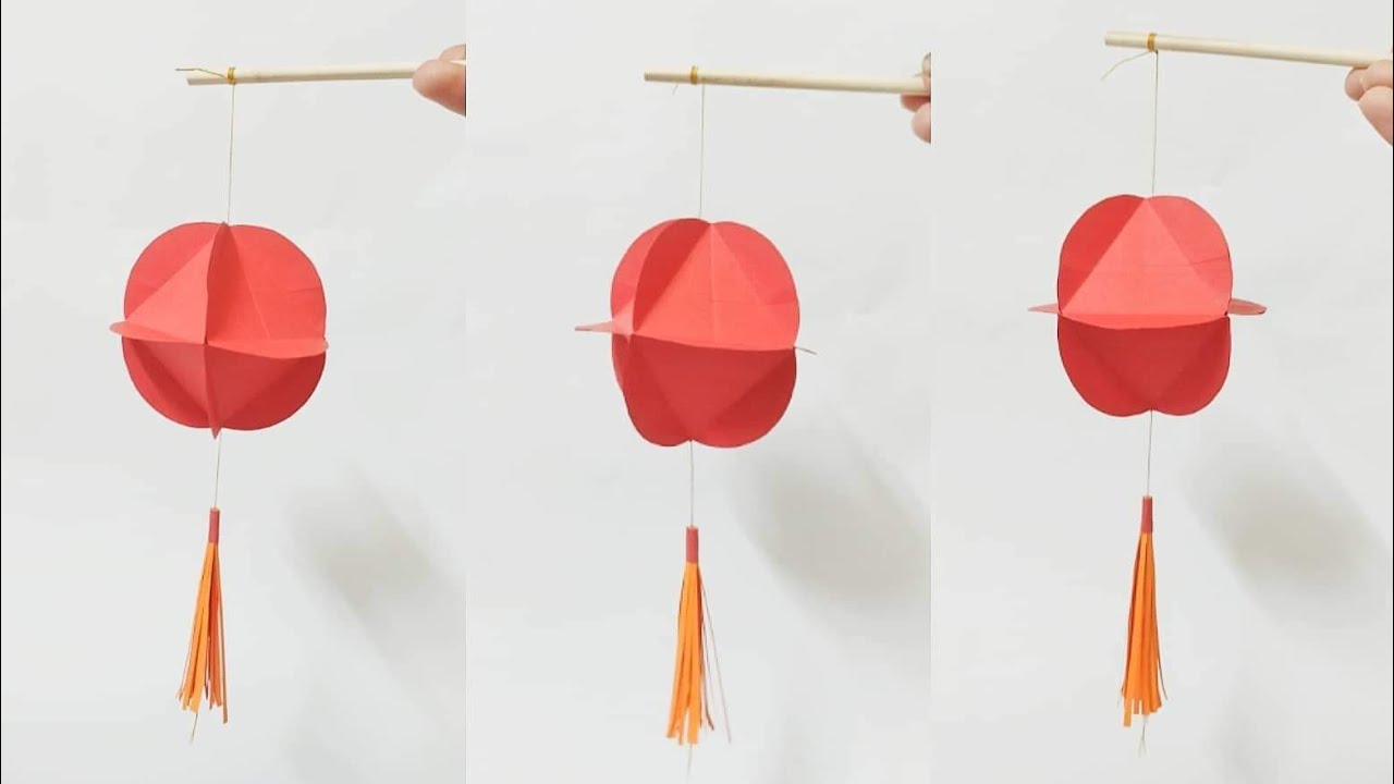 ORIGAMI | Gấp giấy thủ công | Làm đèn lồng bằng giấy | Origami lantern ...