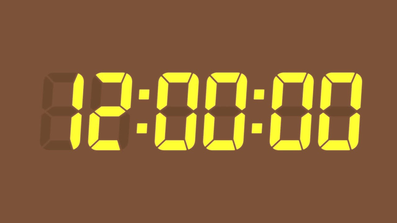 12 Hour Digital Countdown Timer | Amber Digits | Rich Chocolate Brown ...