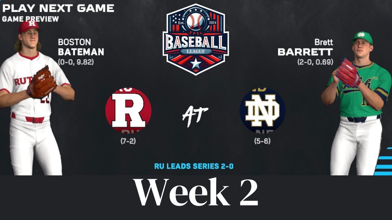 EPSL Baseball: Rutgers vs Notre Dame - Week 2 - YouTube