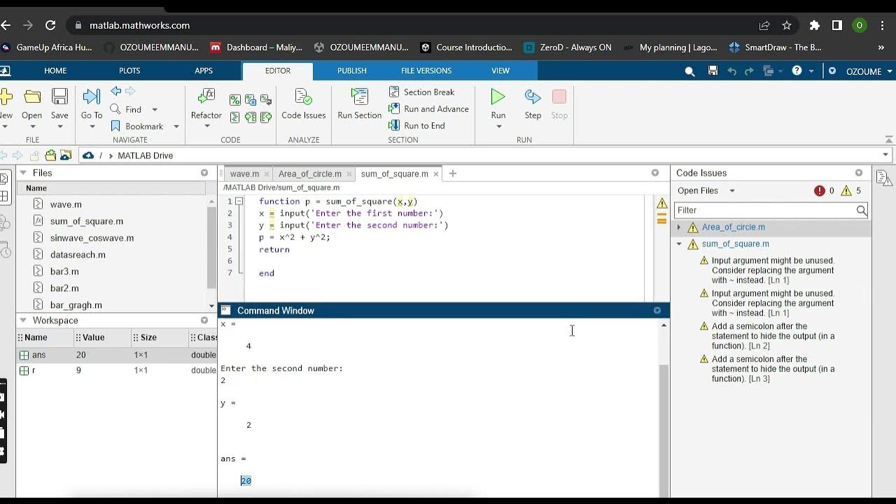 Function || MATLAB || objective code 03 - YouTube