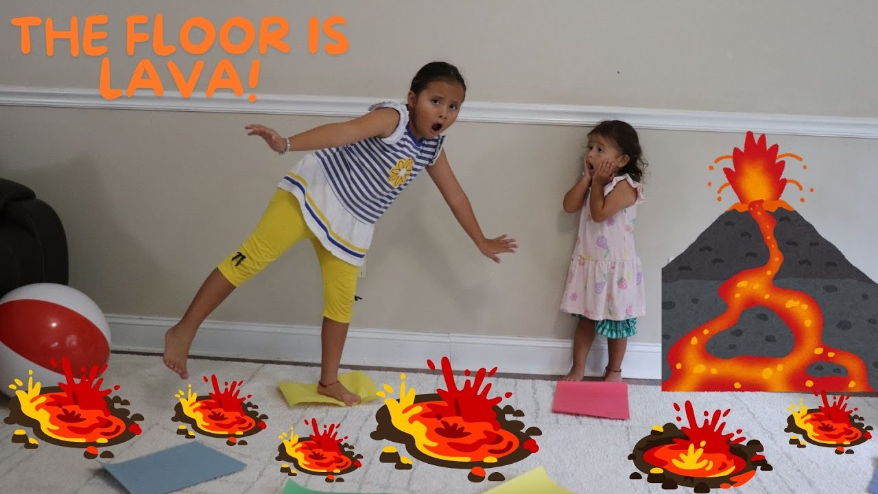 The floor is Lava Challenge Family🌋👧🏼👧🏼 - YouTube