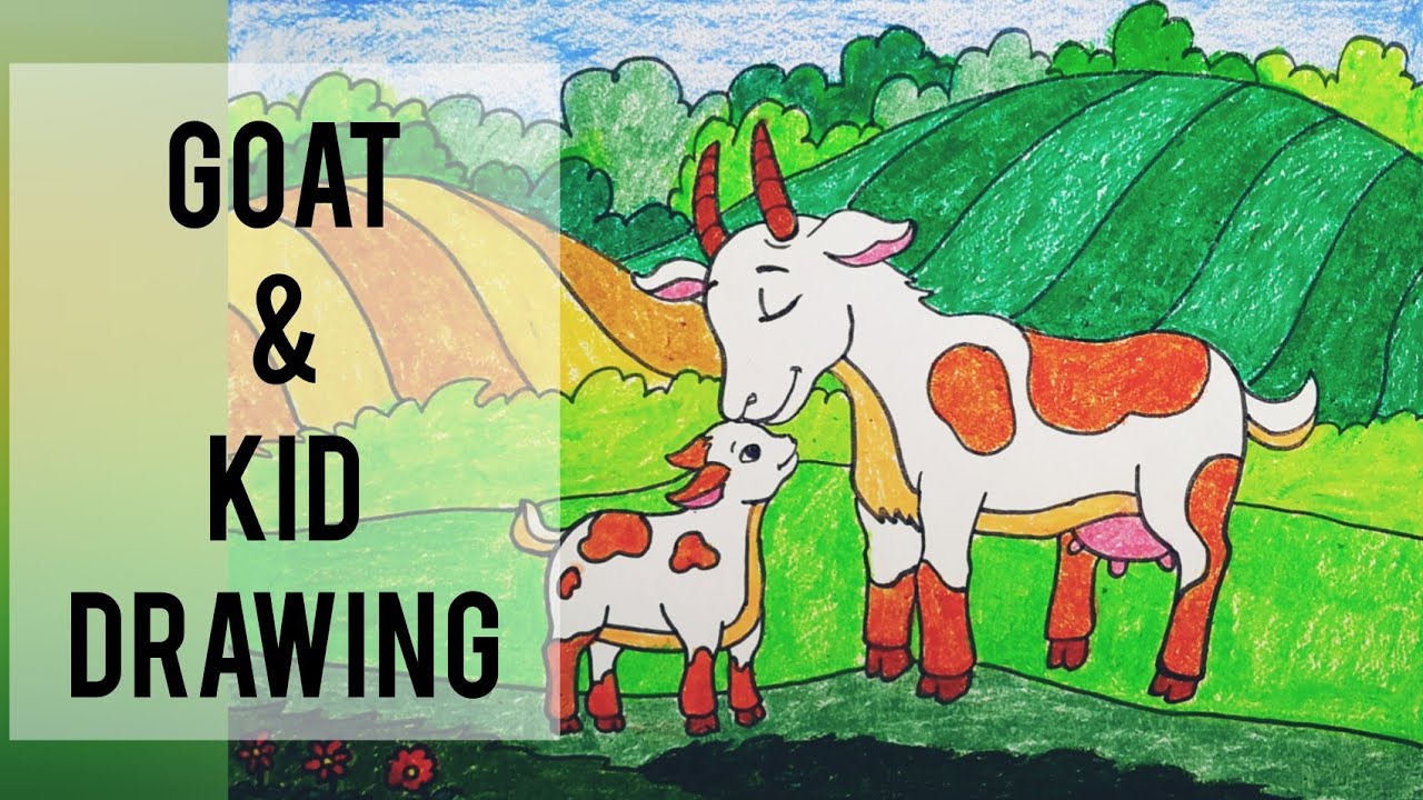 Goat Drawing,Painting and Coloring for Kids & Toddlers | How To Draw ...