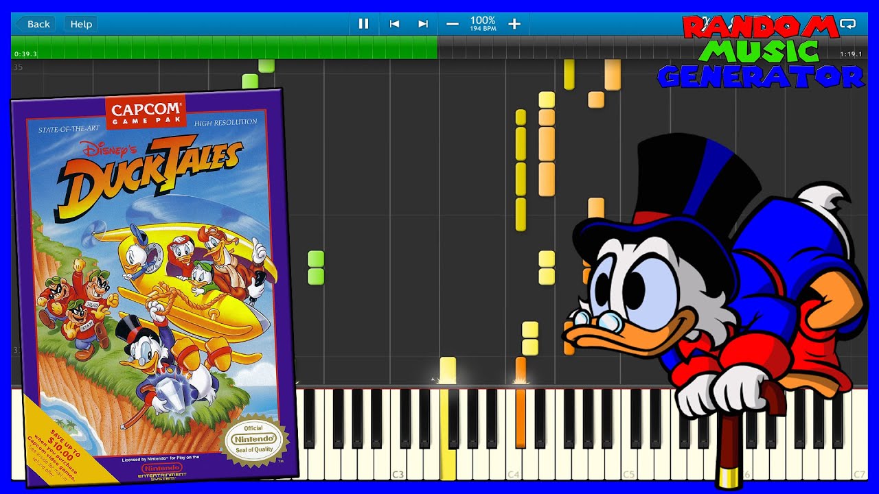 The Moon Theme - DuckTales - Piano Tutorial [Synthesia♫] - YouTube