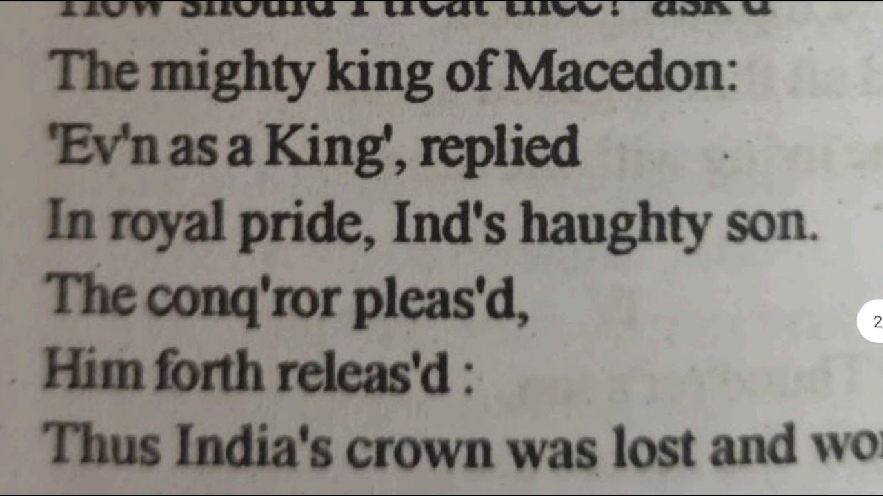 King Porus - A Legend of Old part-3 Michael Madhusudan Dutt - YouTube