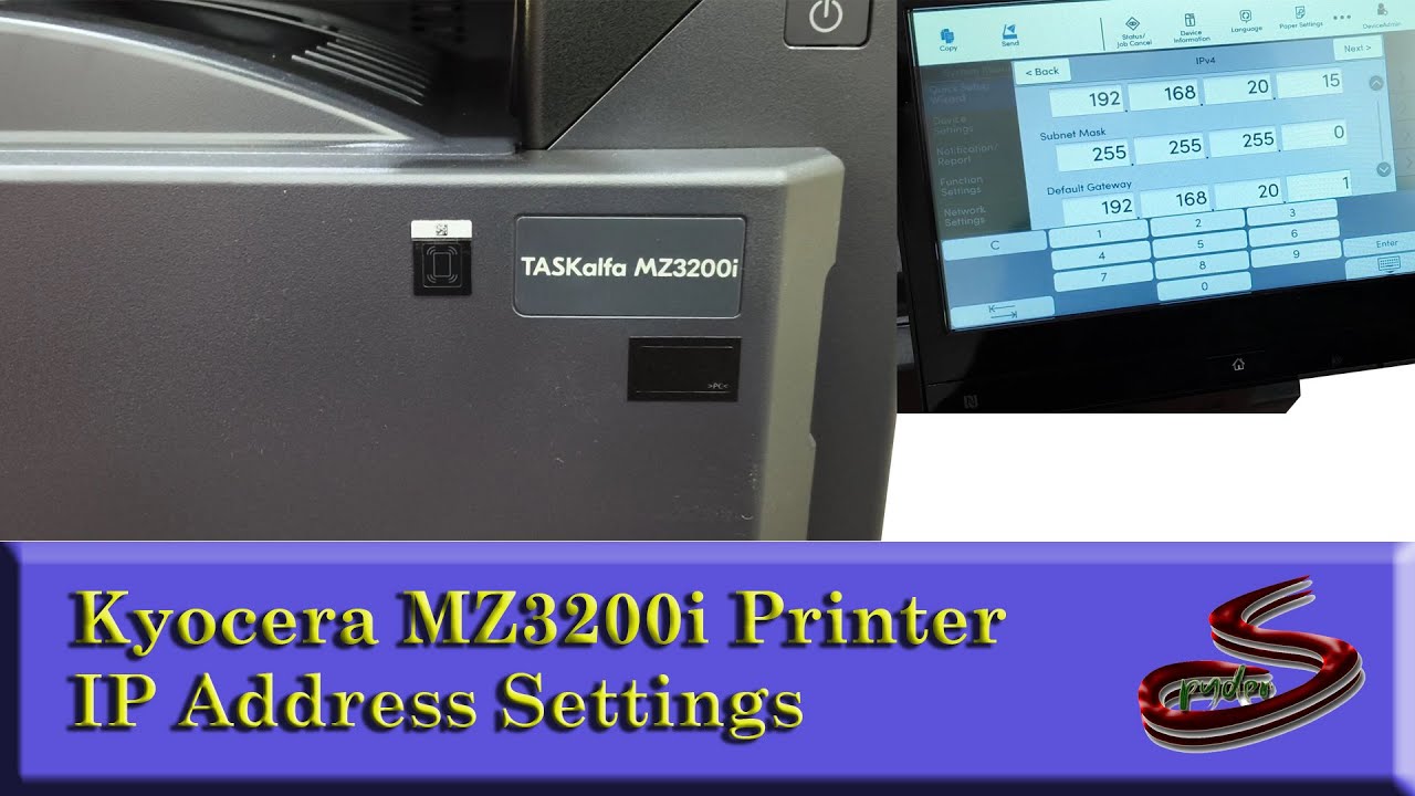 Kyocera MZ3200i Printer IP Address Settings | IP Configuration | User ...