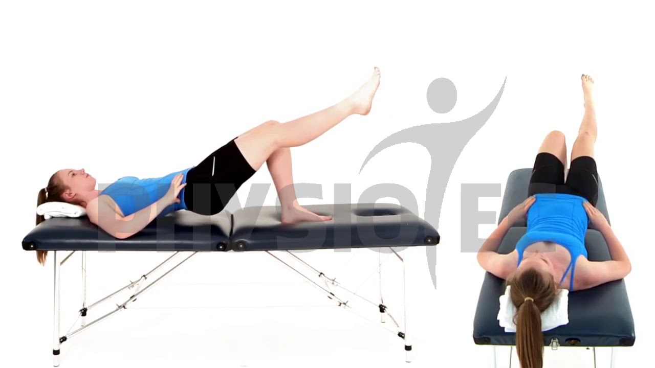 Crook lying: pelvic bridge & straight leg lower test - YouTube