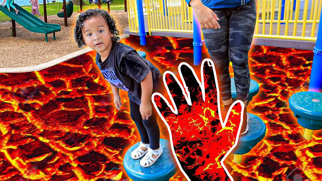 ESCAPING LAVA HAND AT OUTDOOR PLAYGROUND! - YouTube