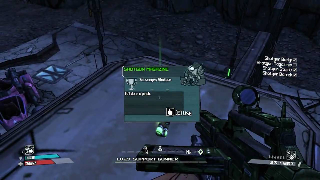 Borderlands - Rust Commons East - Scavenger: Shotgun - YouTube